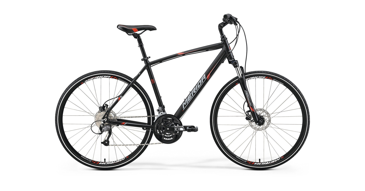 MERIDA Crossway 40-D matt black (red/grey) - 58 cm/23" | Mojekolo.cz
