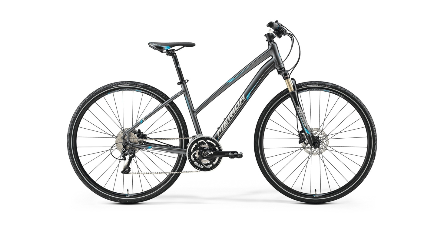 MERIDA Crossway XT-Edition Lady matt anthracite (blue/silver) | Mojekolo.cz