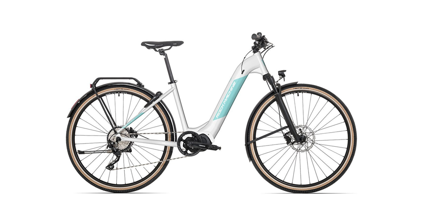 ROCK MACHINE Crossride INT e400 Touring Gloss White/Mint | Mojekolo.cz