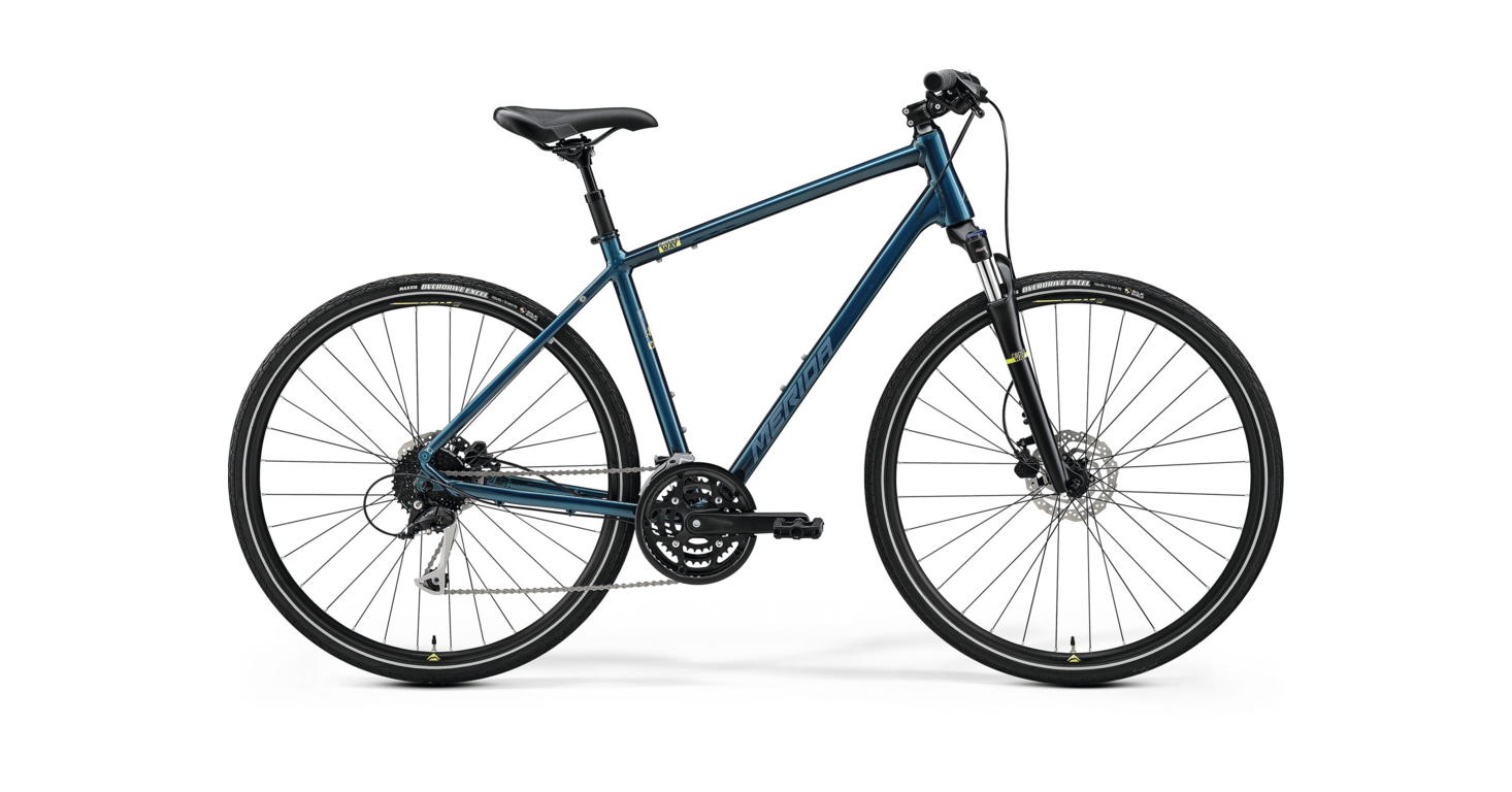 MERIDA Crossway 100 Teal-Blue (Silver-Blue/Lime) | Mojekolo.cz