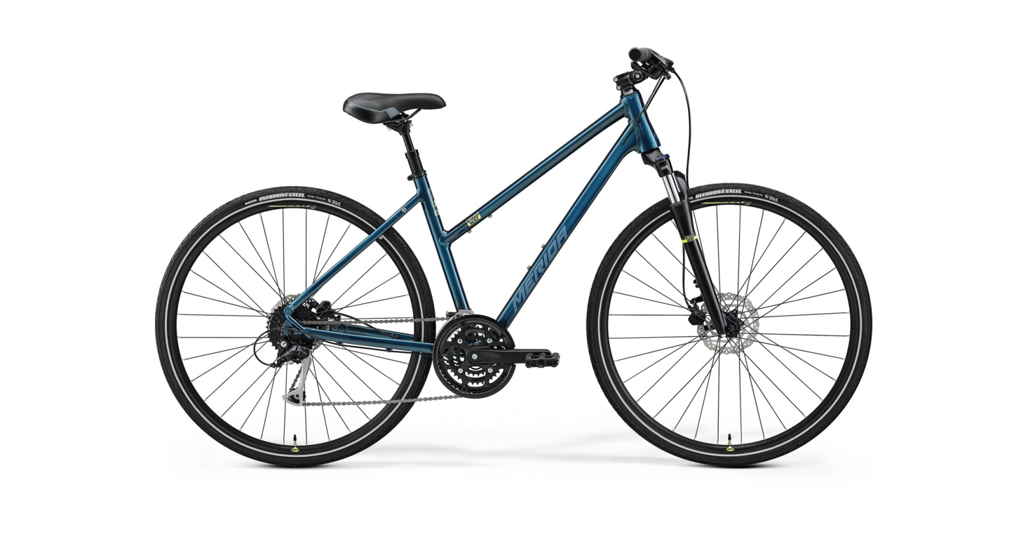 MERIDA Crossway 100-Lady Teal-Blue (Silver-Blue/Lime) | Mojekolo.cz